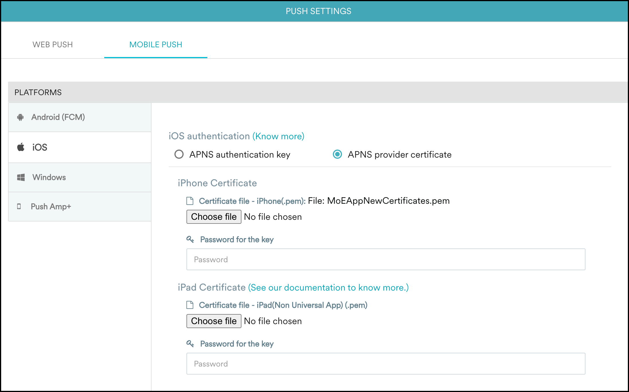 APNS Certificate/PEM file – Developer Guide
