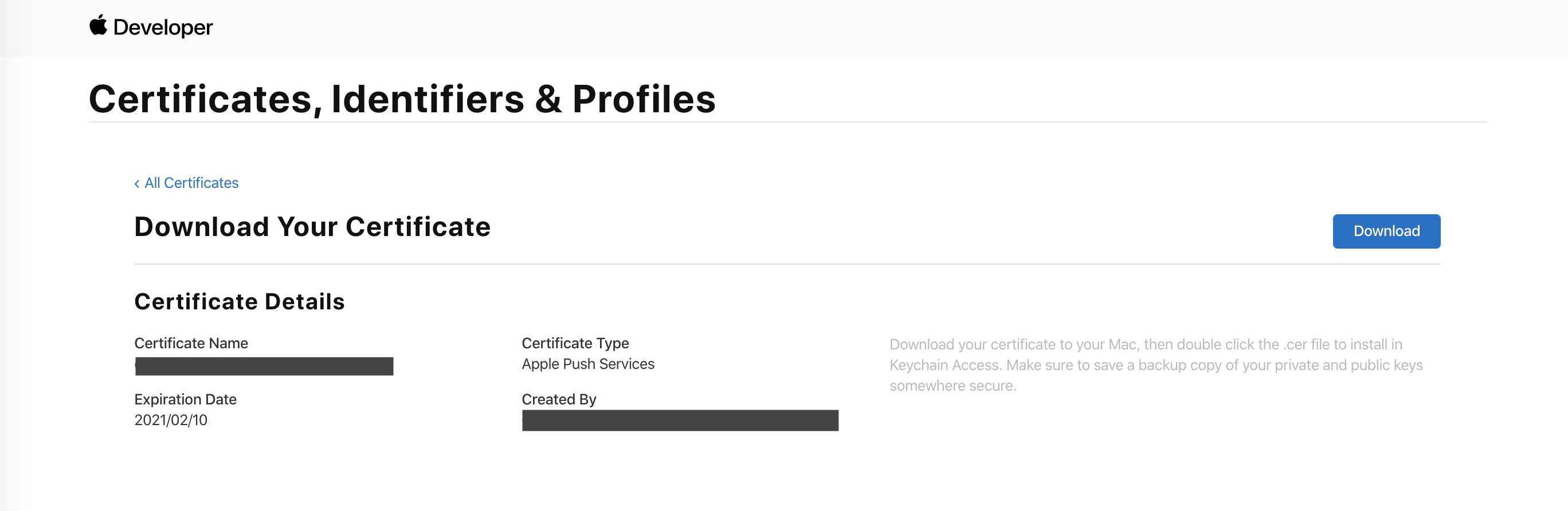 APNS Certificate/PEM file – Developer Guide