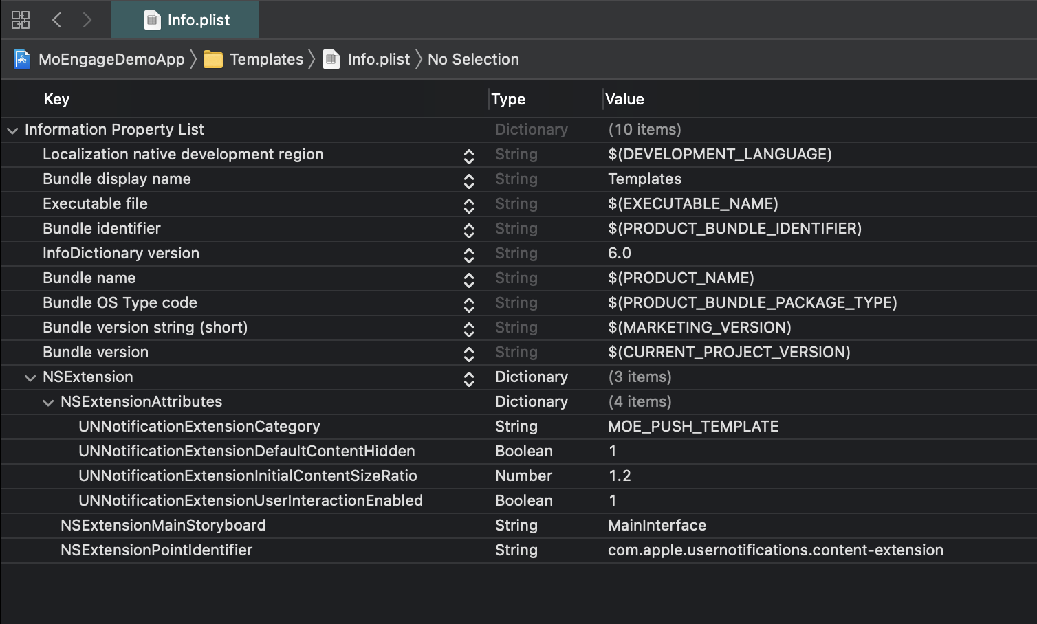 Push templates – Developer Guide